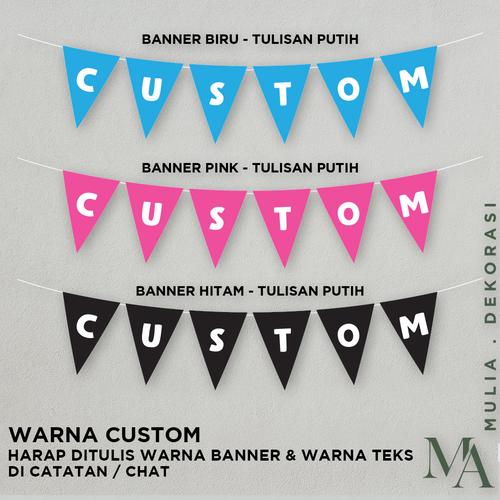 Jual Bunting Flag Banner Segitiga Custom 1 Hari Happy Birthday Aqiqah ...