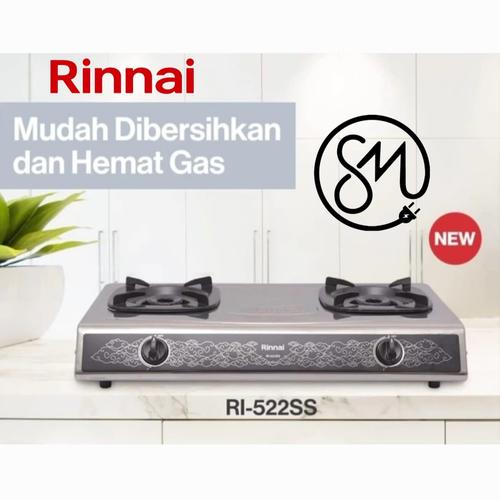 Jual Kompor Gas 2 tungku Rinnai RI-522SS Stainless batik RI522SS RI 522 ...