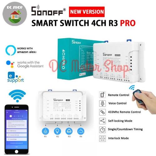 Jual Sonoff 4CH PRO R2 - 4 Channel Din Rail WiFi - RF 433Mhz Switch ...