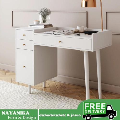 Jual Meja Kerja Drawer Minimalis-Meja Kerja Modern Duco Putih-Meja ...