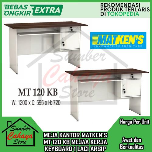 Jual [Instan] MEJA KANTOR MATKEN’S MT 120 KB MEJAA KERJA KEYBOARD 1 ...