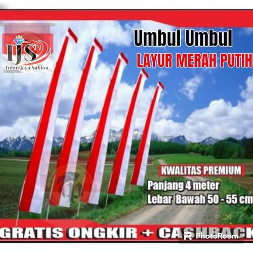 Jual UMBUL UMBUL LAYUR MERAH PUTIH/ BENDERA UMBUL UMBUL PANJANG ...