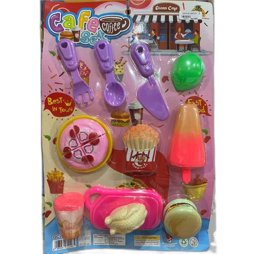 Jual Mainan Anak Masak Masakan Kitchen Cafe Set With Pizza Burger ...