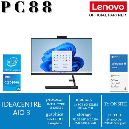 Jual Lenovo IdeaCentre AIO 3 27IAP7 LNID Core i5-12450H 8GB 512GB SSD ...