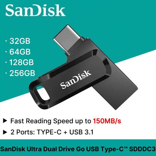 Jual Flashdisk OTG Type C & USB 32 64 128 256 GB SanDisk Dual Drive ...