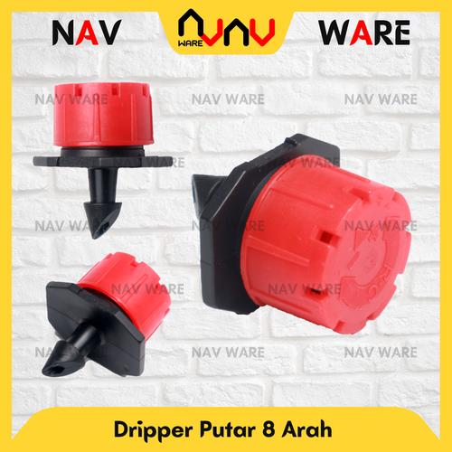 Jual Dripper Putar 8 Arah Lubang Drip Irigasi Adjustable Selang PE 7mm ...