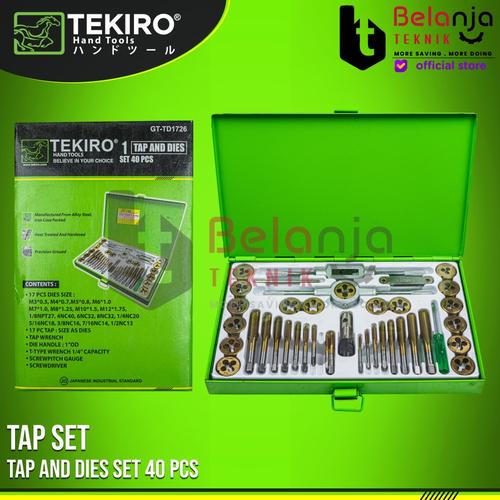 Jual TEKIRO Hand Taps And Dies Set 40 Pcs Tap Set dan Snei 40 Pcs ...