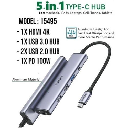 Jual Ugreen USB Type C to HDMI 4K USB 3.0 HUB 4Port 5in1 - CM478-15495 PD - Kota Malang - ide ...