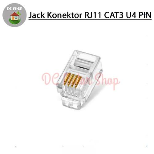 Jual Konektor Modular RJ11 Cat3 4pin Kepala Kabel Telpon / Connector ...