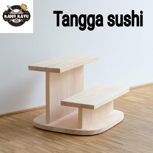 Jual Rak susun kayu tangga sushi display kayu tatakan kayu nampan sushi ...