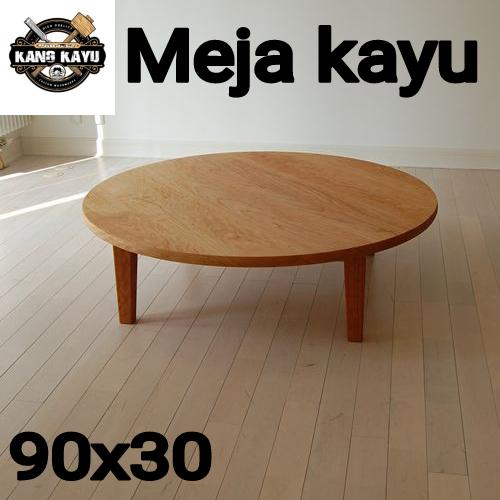 Jual Meja bulat meja tamu minimalis top table meja makan kayu lesehan ...