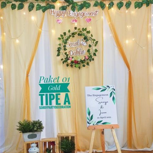 Jual backdrop background photobooth lamaran wedding atau acara arisan ...