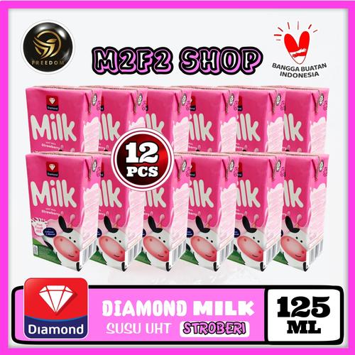 Jual DIAMOND MIlk Susu Kotak UHT Strawberry | Stroberi - 125 ml (12 Pcs) - Jakarta Pusat - M2F2 ...