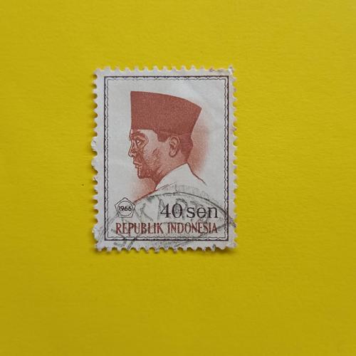 Jual Perangko Kuno Soekarno 40 Sen 1966 Barang antik dan bersejarah ...
