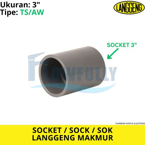 Jual SOCKET TS 3 INCH LANGGENG SAMBUNGAN PIPA PVC LURUS POLOS SOK SOCK ...