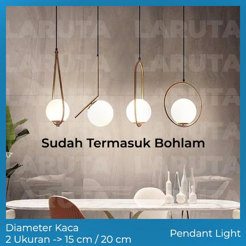 Jual Lampu Gantung Minimalis Ruang Makan Mini Bar Cafe Emas Kaca 15 20 cm - A-15 cm - Jakarta ...