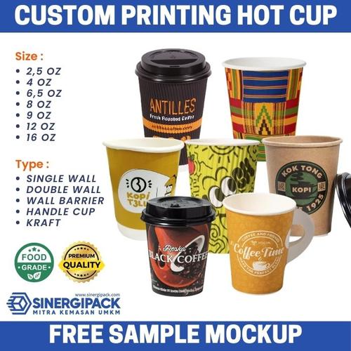 Jual Paper Cup Custom Print 8 oz, 12 oz, 2.5 oz, 4 oz, 6.5 oz, 9 oz, 16 oz - 12 oz TEBAL, Full ...