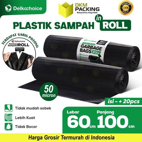Jual KANTONG PLASTIK SAMPAH JUMBO Trash Bag HITAM TEBAL TERMURAH SATUAN - 60x100cm Roll - Kota ...