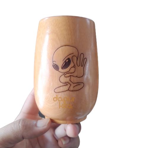 Jual Gelas Kopi / Cangkir Kopi / Gelas Grafir Bahan Kayu Anti Panas D 6 ...