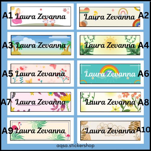 Jual Sticker Label Nama Custom Waterproof/Anti Air - Kab. Bekasi - aqsa ...