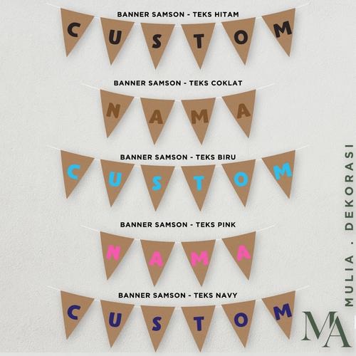 Jual Bunting Flag Banner Segitiga Custom Nama Per 1 Huruf Kertas Samson ...