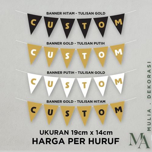 Promo Bunting Flag Banner Custom Emas Gold 1 Hari Happy Birthday Aqiqah ...