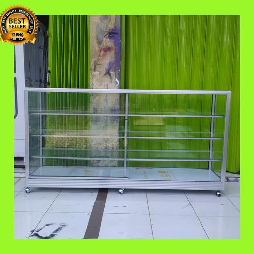 Jual etalase kaca 2 meter / etalase 2 meter / etalase warung ukuran 2 ...