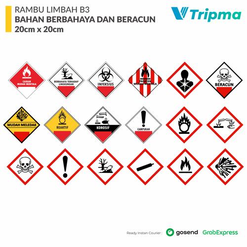 Jual Sign / Rambu Limbah B3 Ukuran 20cm x 20cm - Akrilik+Sticker - Kota ...