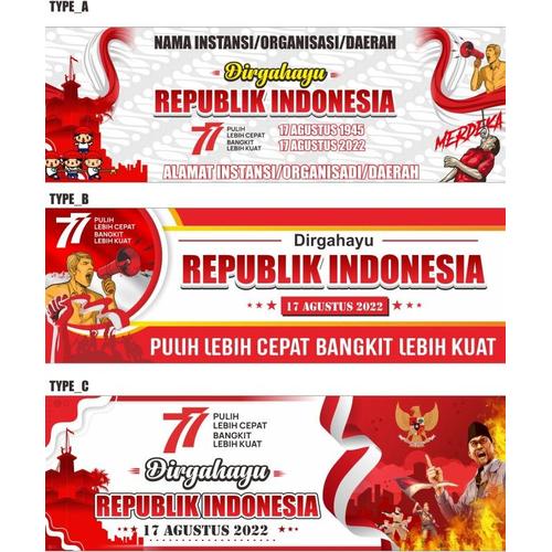 Jual Spanduk HUT R1 bisa custom tulisan, spanduk HUT RI, Banner 17 ...