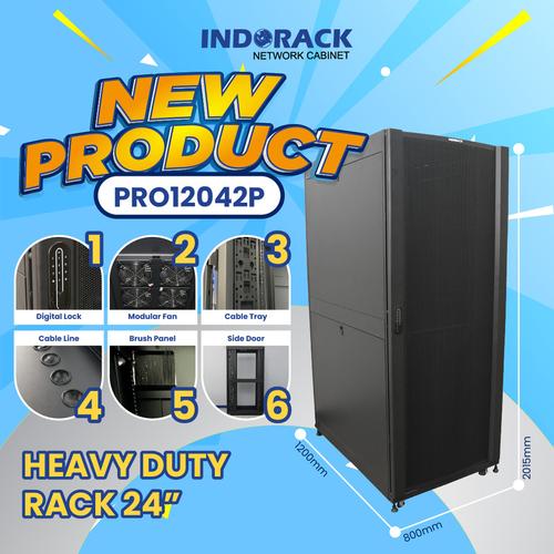 Jual INDORACK PRO12042P 24" - Heavy Duty Rack 42U Perforated Depth ...