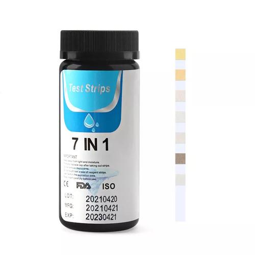 Jual 50 Strip 7 in 1 Water Test Kit Tes Air KH GH PH Nitrit Nitrat ...