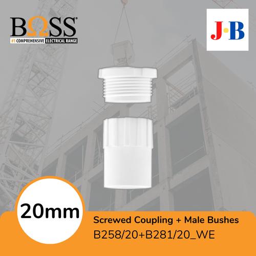 Jual Boss Screw Coupling + Male Bush 20mm B258/20+B281/20 Putih & Hitam ...
