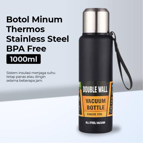 Jual Botol Minum Termos Air Panas Dingin Double Wall Stainless Steel 1L ...