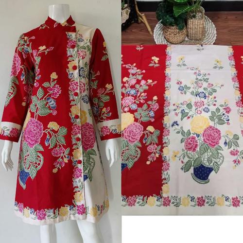 Jual Kain Batik SOLO motif encim bunga - MERAH - Kota Surakarta ...