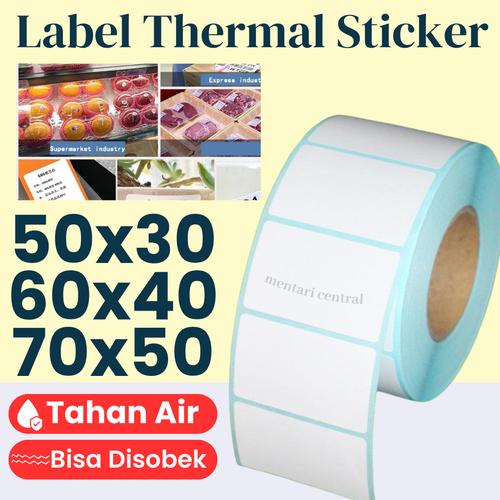 Promo LABEL THERMAL | TERMAL 50X30 60X40 MM LABEL PRINTER BARCODE isi ...