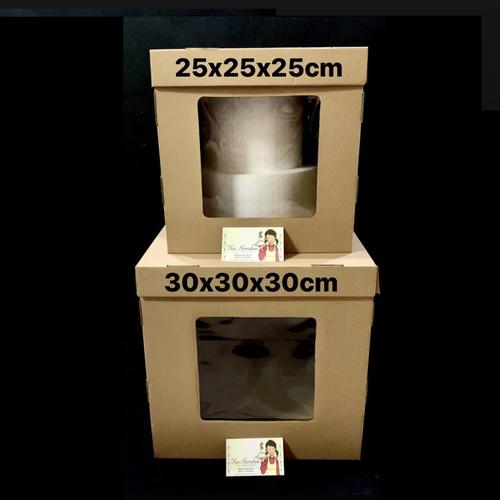 Jual Cake Box Corrugated Kardus Kotak Kue Tart Jendela Mika Uk 25x25x25 ...