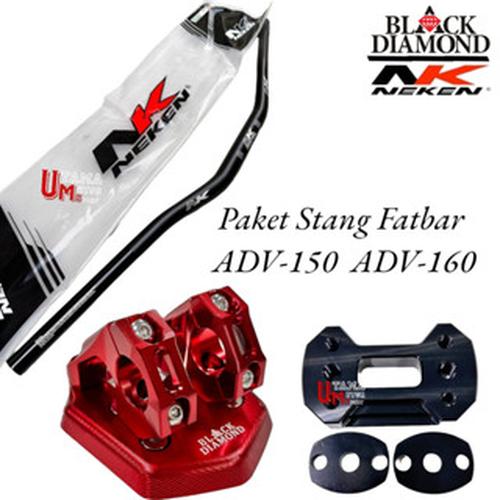 Jual Paketan Stang Fatbar ADV-150 / ADV-160 + Segitiga Stang Black ...
