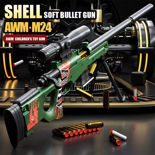 Jual AWM Soft Bullet Gun Children's Toy 98K Sniper Soft Bullet Shell ...