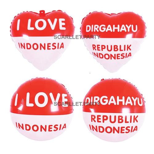 Jual BALON DEKORASI 17 AGUSTUSAN BALON MERAH PUTIH BENDERA I LOVE ...