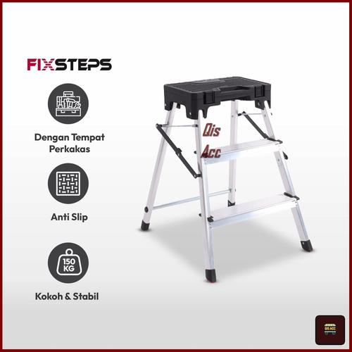 Jual FIXSTEPS Tangga Lipat Aluminium 3 Step 65 Cm Dengan Tool Box ...