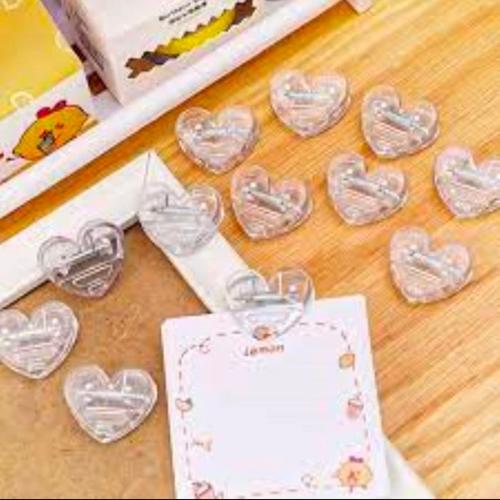 Jual MJ PAPER CLIP CUTE HEART KLIP KERTAS PLASTIK BENING BENTUK HATI ...