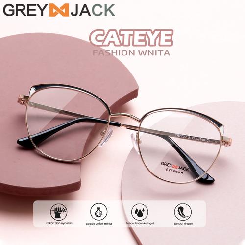 Promo Grey Jack Kacamata Model Cat Eye Oval Bahan Metal Wanita Trendy ...