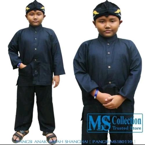 Jual baju pangsi sunda anak TK, SD - SMA - hitam kerah, 7 - Kab. Bogor ...