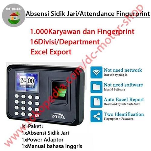 Jual MESIN ABSENSI / ABSENT FINGER PRINT / FINGERPRINT / 1.000 SIDIK ...