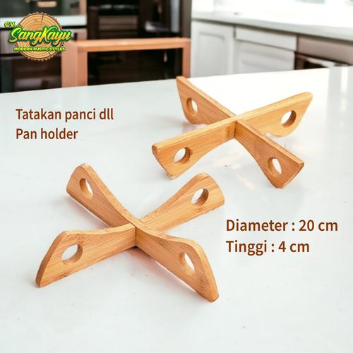 Jual Pan holder Alas Tatakan panci piring mangkok kayu anti panas Pan ...