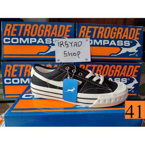 Promo Sepatu Compass Retrograde Low Black White kompas hitam putih - 41 ...