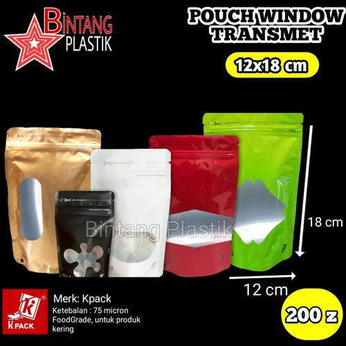 Jual Plastik standing pouch window 200z kemasan kopi transparan kemasan ...