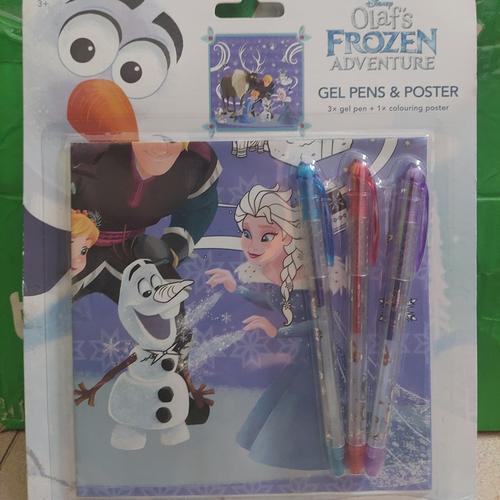 Jual pen warna disney frozen bonus poster mewarnai stationary pulpen ...