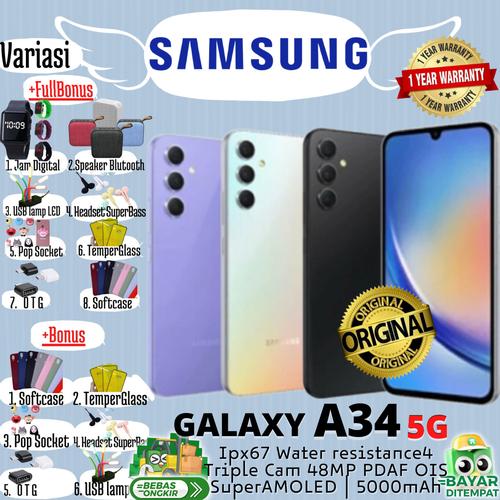 Jual SAMSUNG GALAXY A34 5G 8/256GB SuperAMOLED BARU 100% ORIGINAL GRS ...