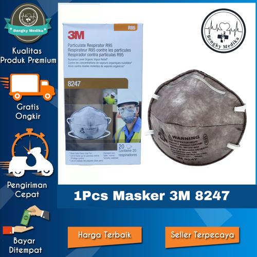 Jual 1Pcs Masker 3M R95 8247 Particulate Respirator R95 Mask Carbon ...